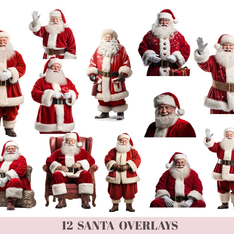 Santa Overlays - Etsy