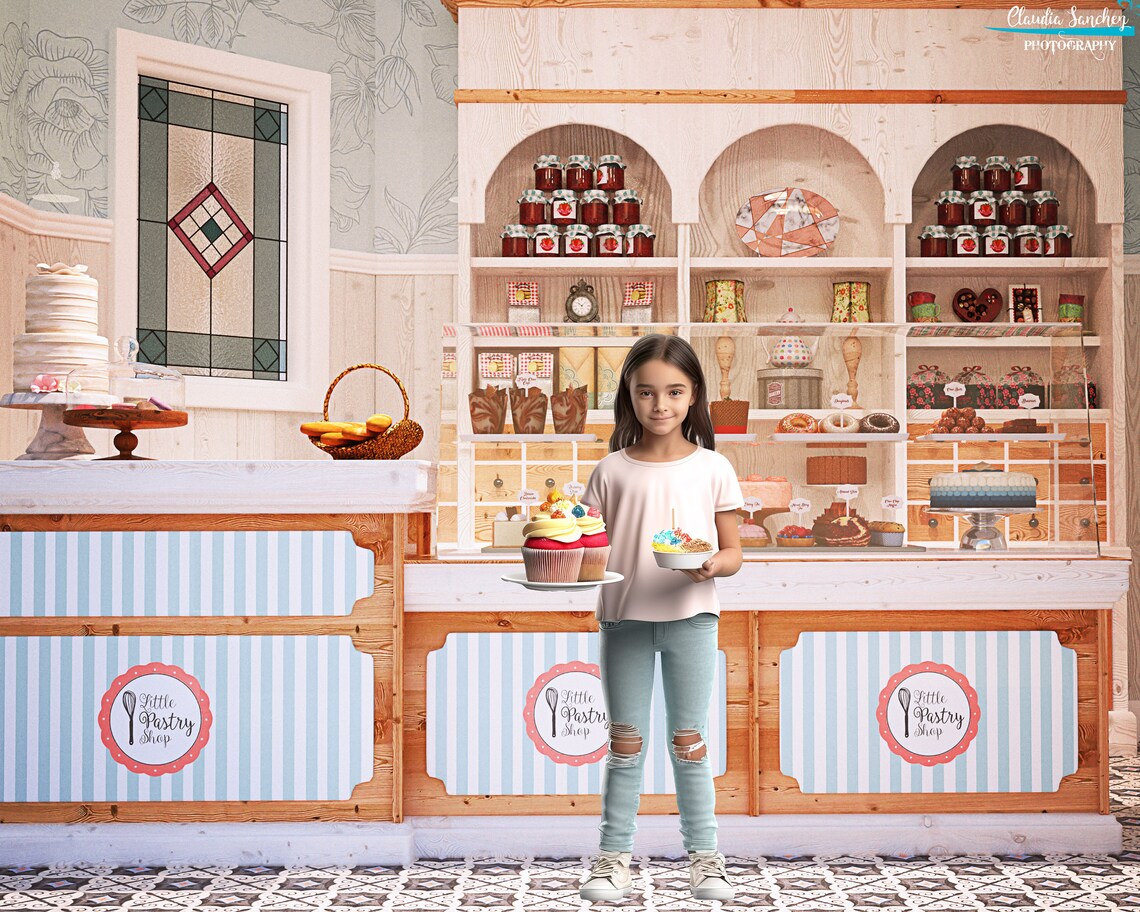 FOUR Bakery Digital Backdrops, Pastry Shop Background, JPG Files - Etsy