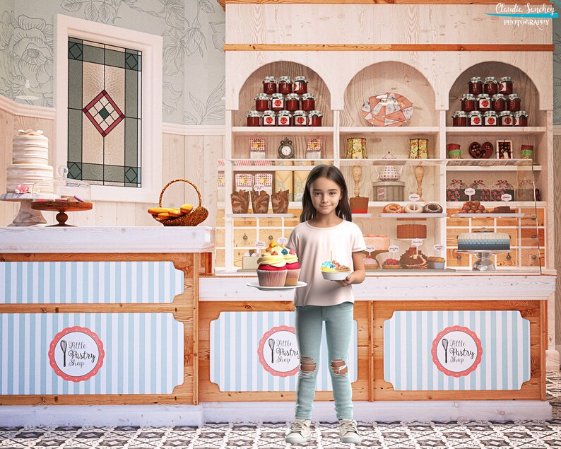 FOUR Bakery Digital Backdrops, Pastry Shop Background, JPG Files - Etsy