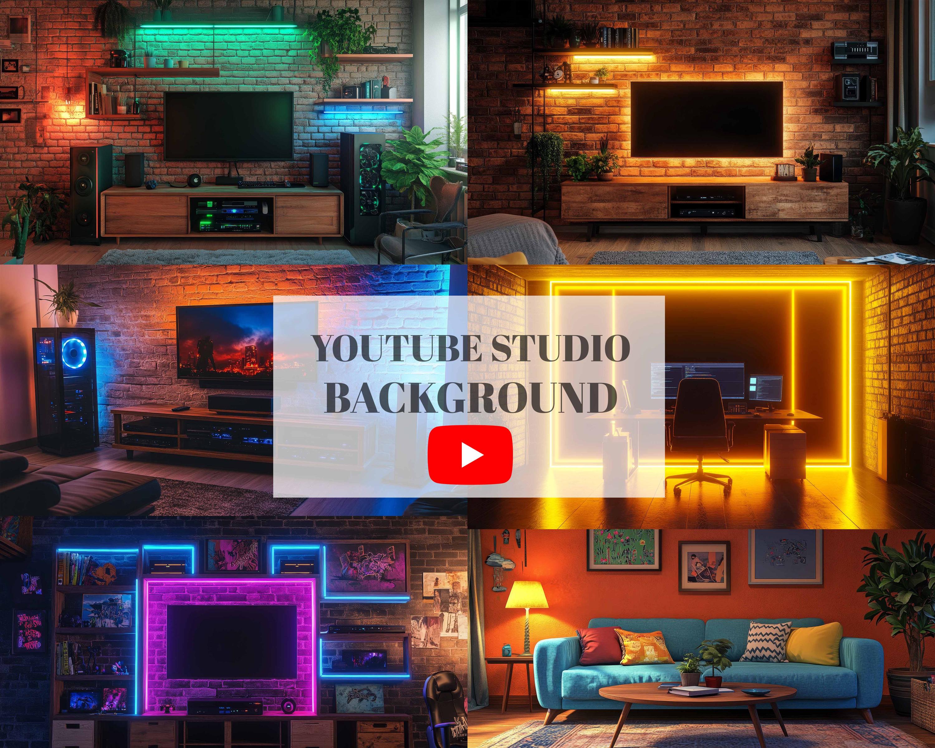 BUNDLE Digital Youtube Studio Backgrounds - Professional Virtual ...