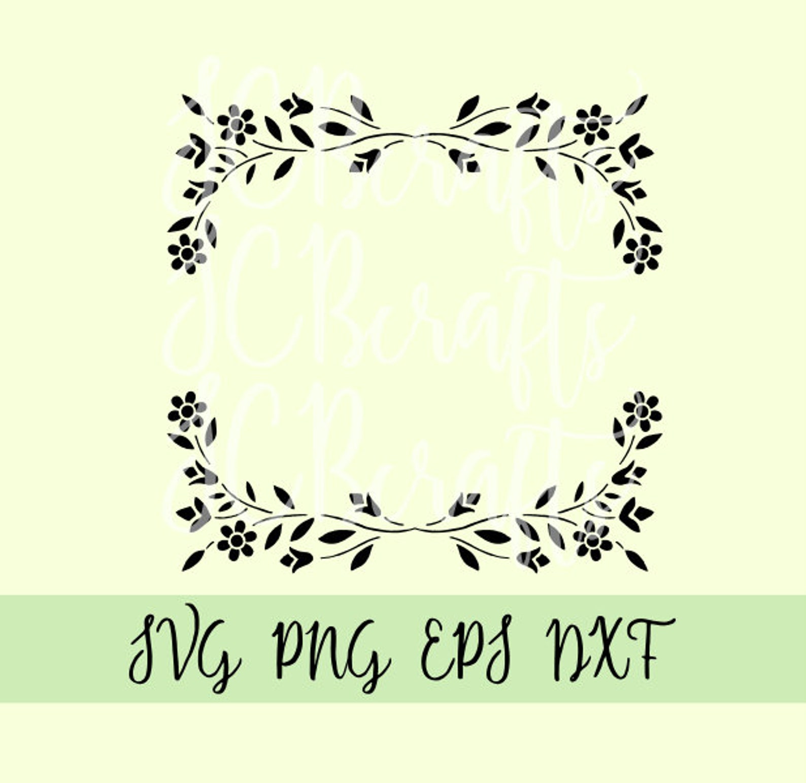 Flower Floral Leaf Fancy Border Svg File Printable Design Cut File ...