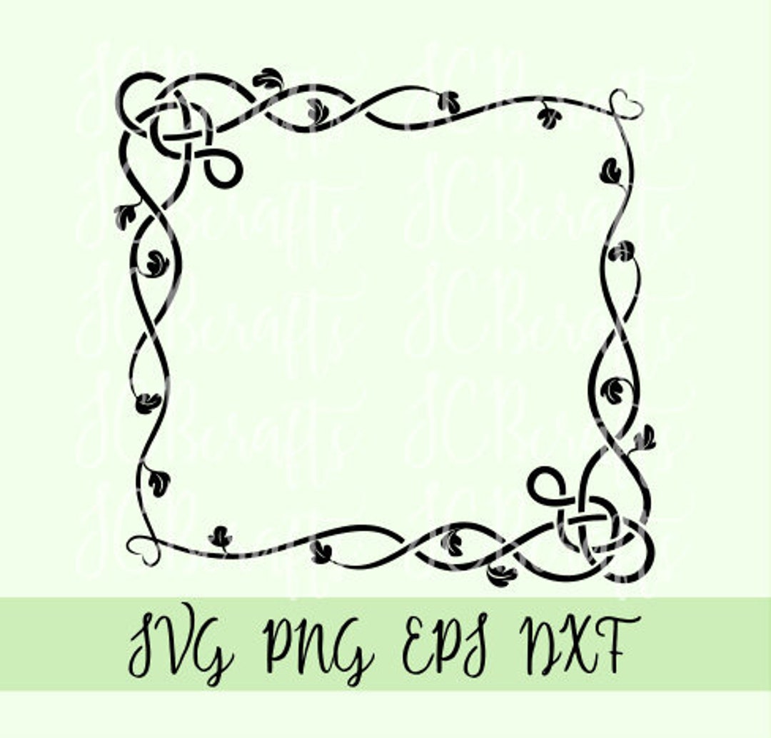 Vine Leaf Border Square Svg File Printable Design Cut File Cricut Cameo ...