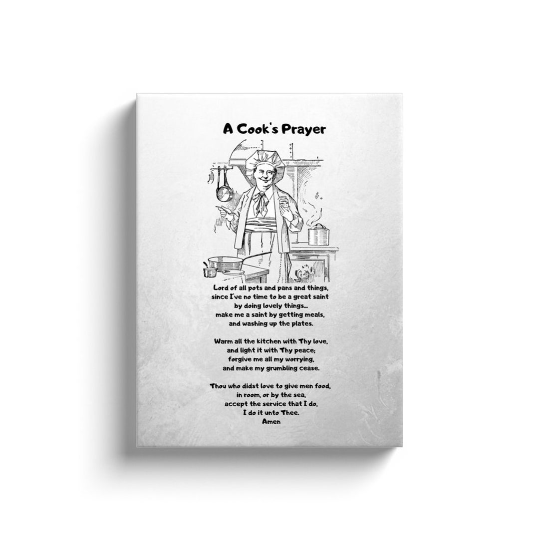 A Cook's Prayer Canvas Wall Art para cocina comedor decoración del ...