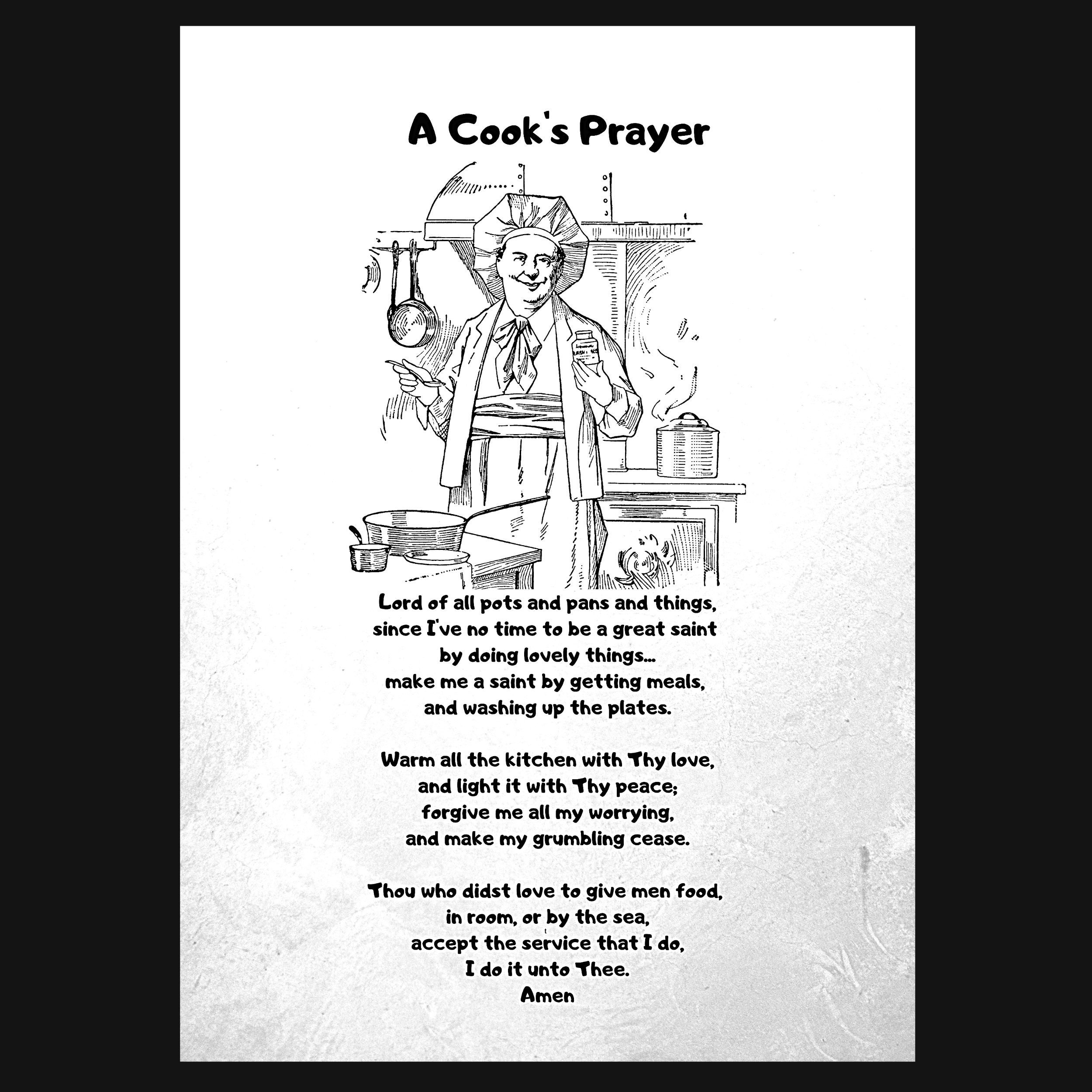 A Cook's Prayer Canvas Wall Art para cocina comedor decoración del ...