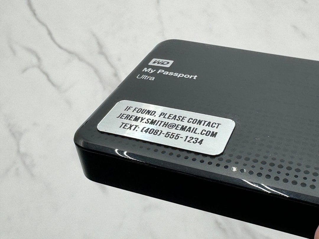 Custom Engraved Asset Tags: Metallic Acrylic Property Labels - Etsy