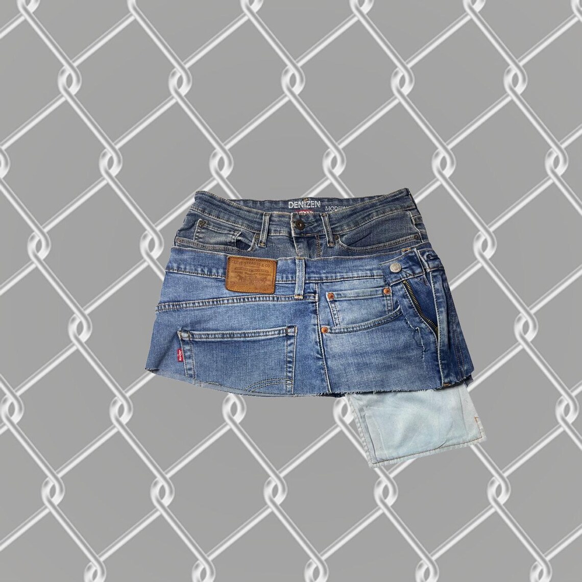 Levi’s Reworked Vintage Double Denim Low Waist Mini Skirt Size Small ...