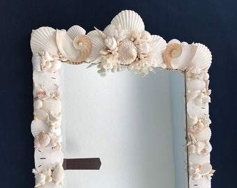 White Shell Mirror | Etsy