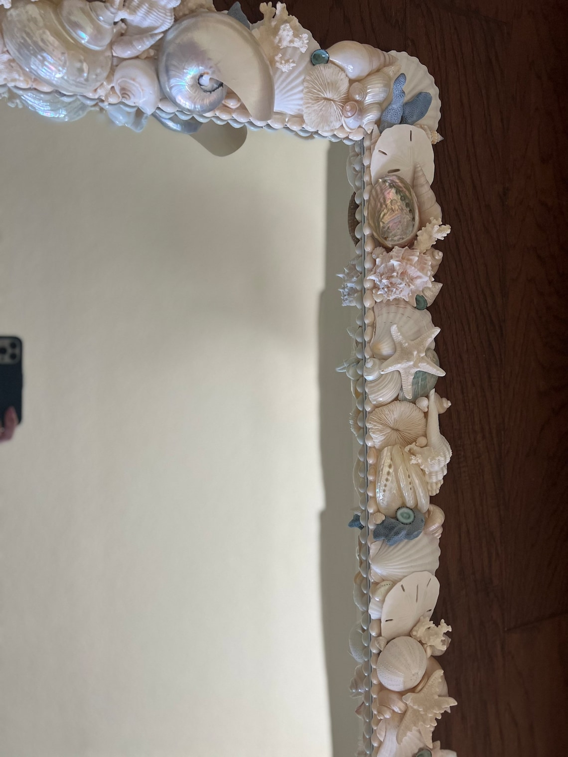Blue Coral Extra Large Custom Seashell Mirror - Etsy
