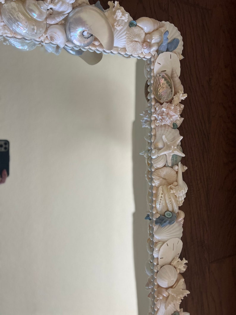 Blue Coral Extra Large Custom Seashell Mirror - Etsy