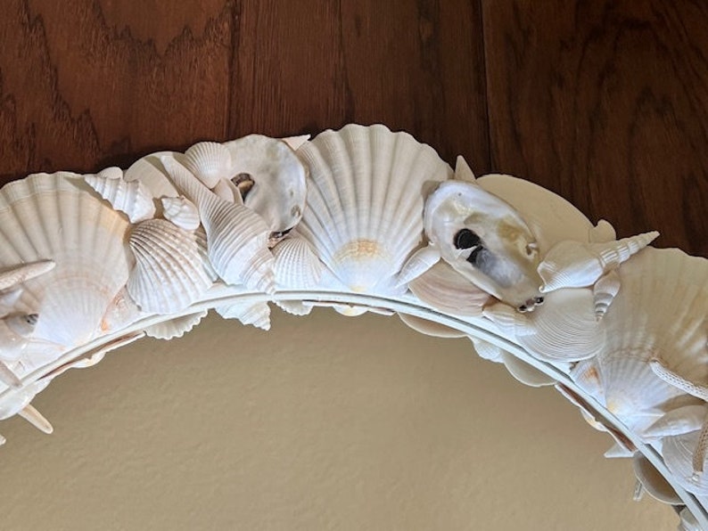 Round Custom Seashell Mirror With Oyster Shells - Etsy
