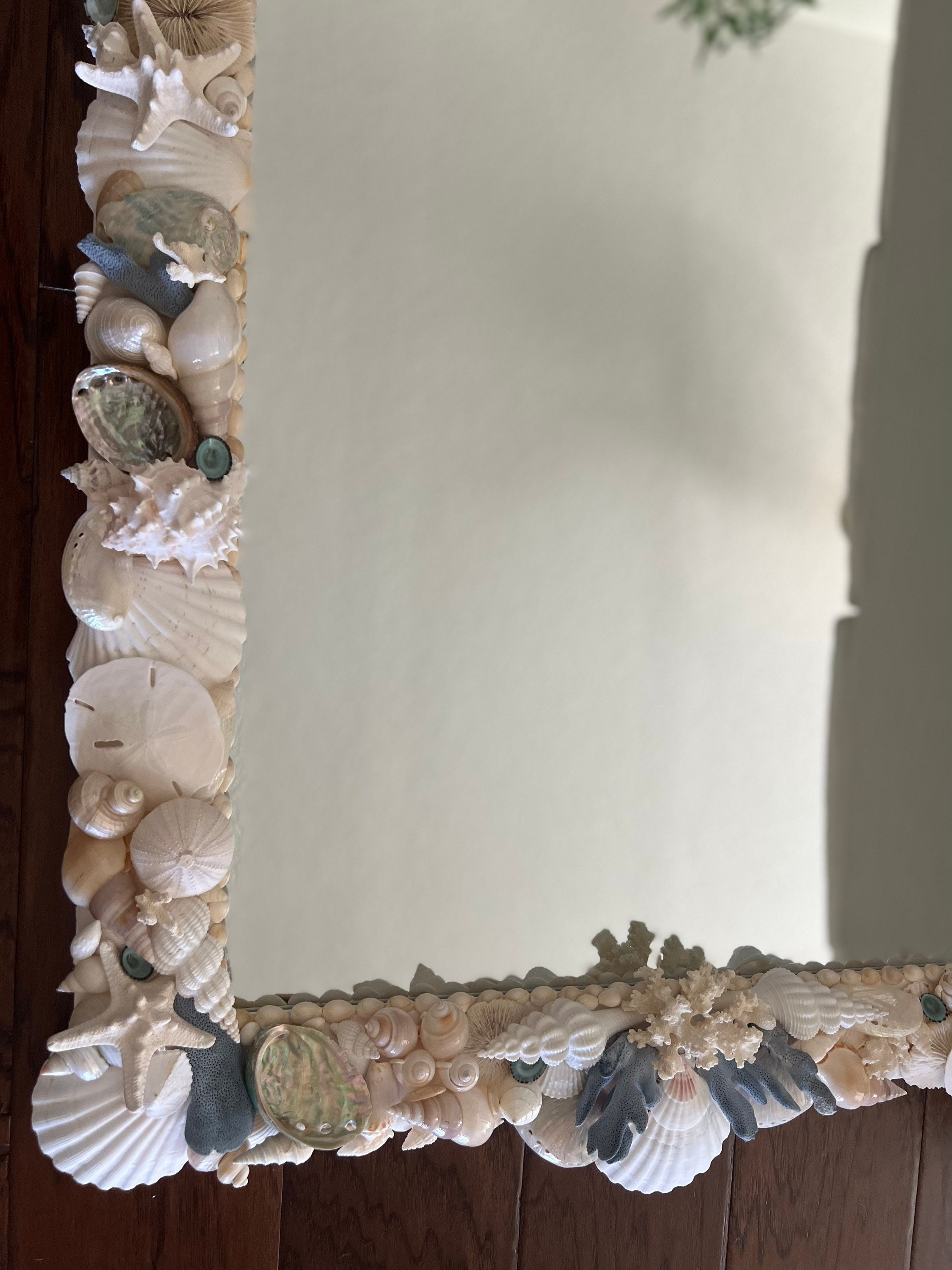 Blue Coral Extra Large Custom Seashell Mirror - Etsy