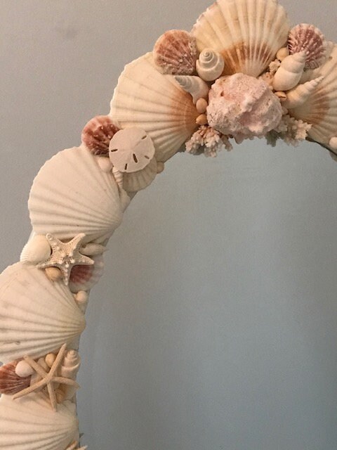 Pink Accents Oval Custom Seashell Mirror - Etsy