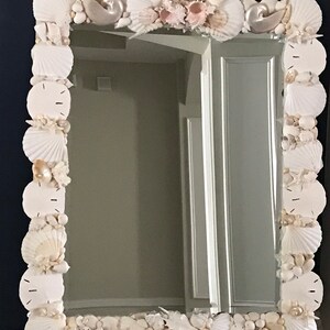 Custom Coral and Pearlized Nautilus Sea Shell Mirror With Top and ...