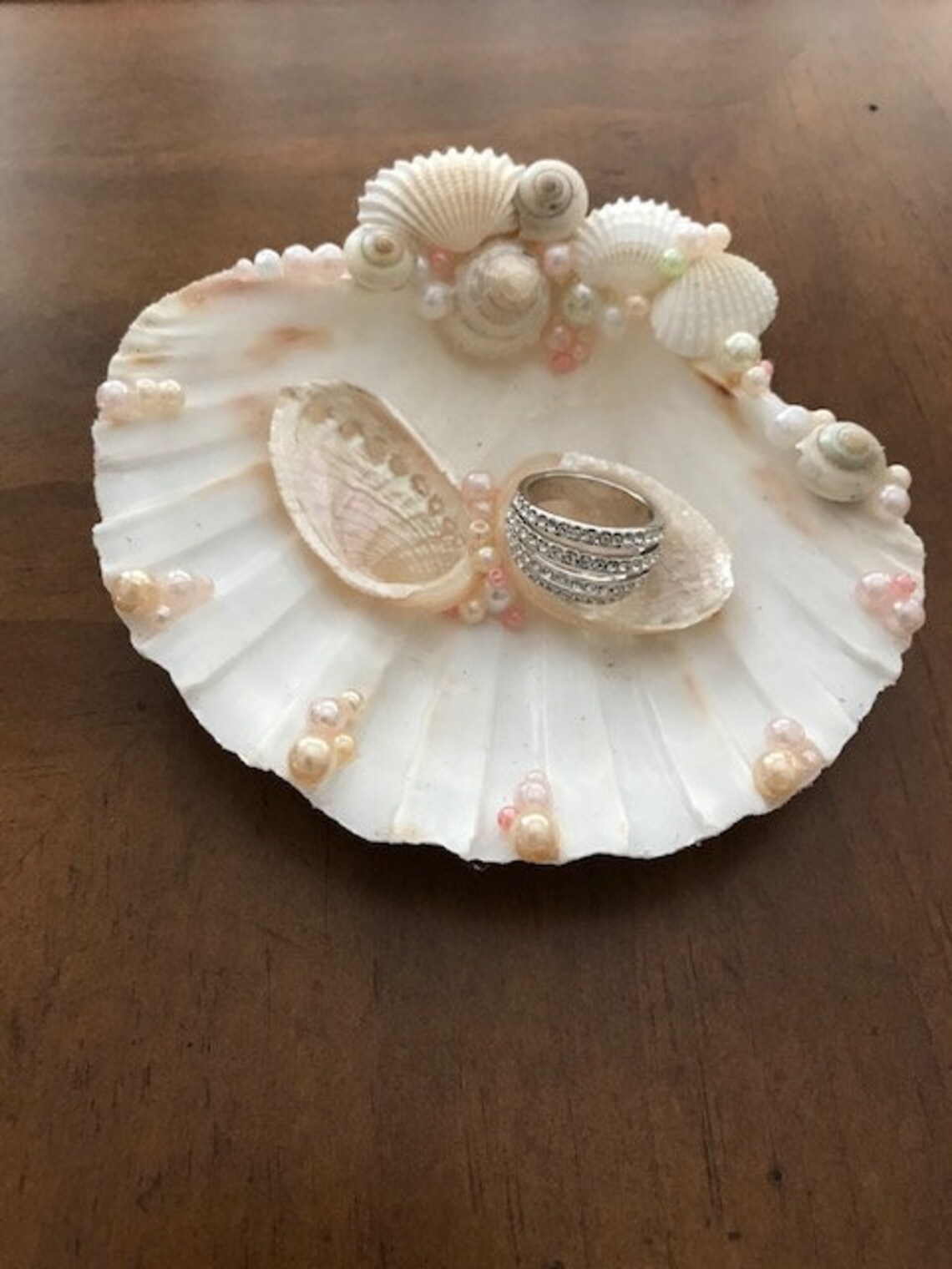 Custom Sea Shell Ring Holder Seashell Ring Holder L Beach Wedding Beach ...