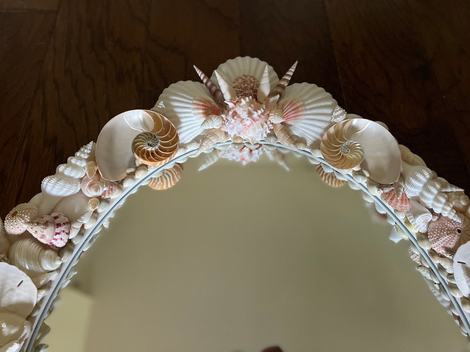 Pink Accents Oval Custom Seashell Mirror - Etsy