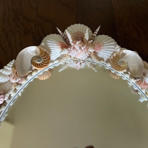 Pink Accents Oval Custom Seashell Mirror - Etsy