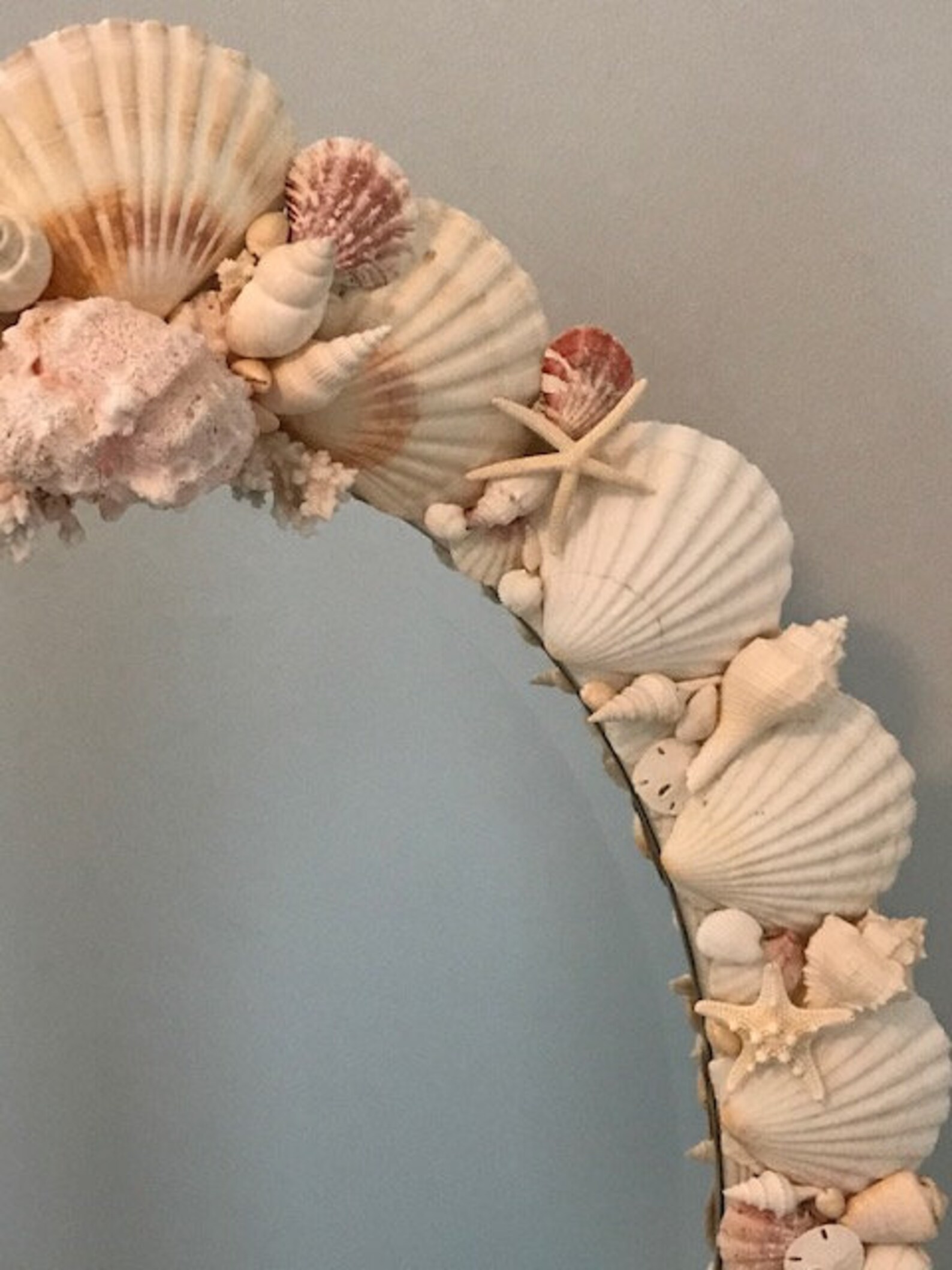 Pink Accents Oval Custom Seashell Mirror - Etsy