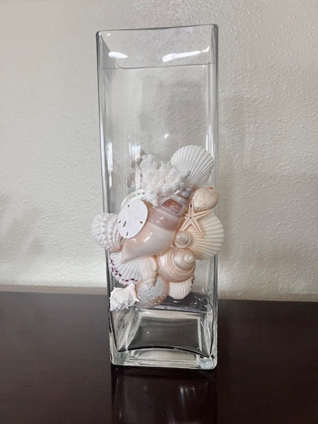 Large Glass Seashell Vase L Coastal Decor L Mother's Day Gift - Etsy