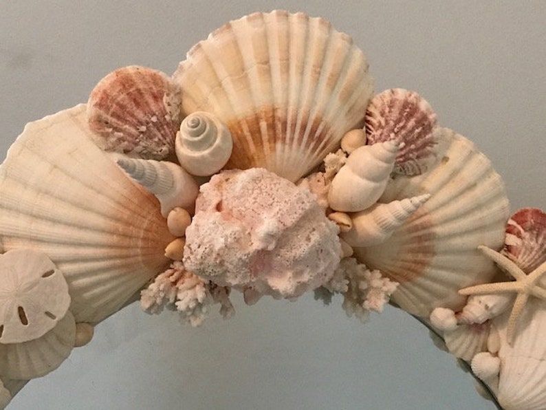 Pink Accents Oval Custom Seashell Mirror - Etsy