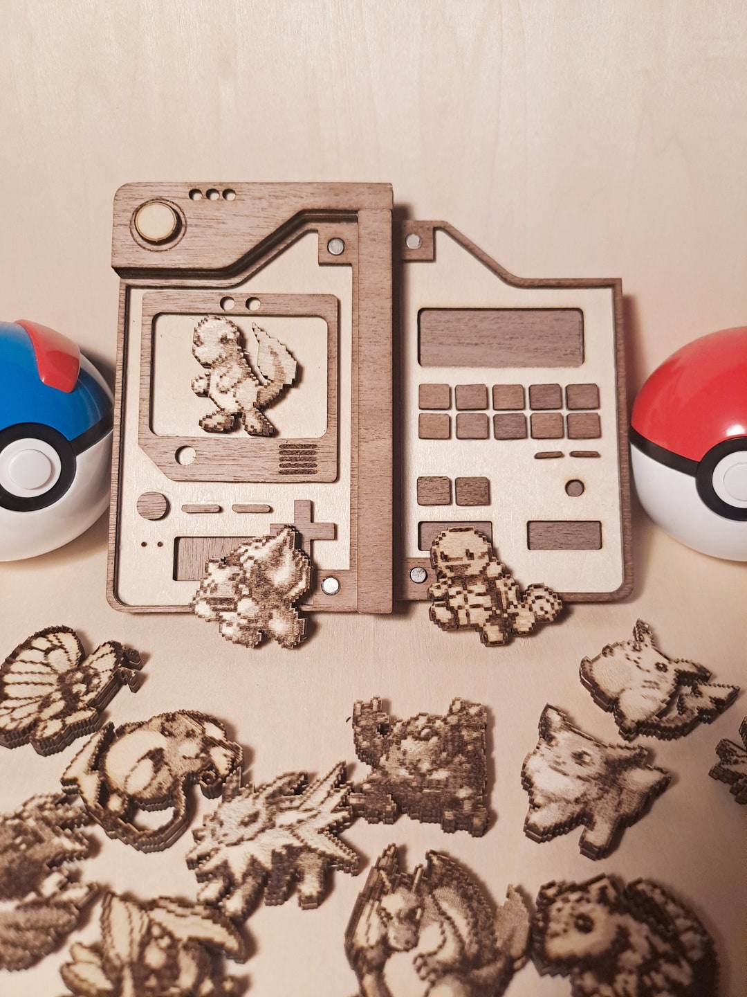 Classic Pokedex 3D Wood Engraving | Handcrafted Gift | Laser Engraved ...