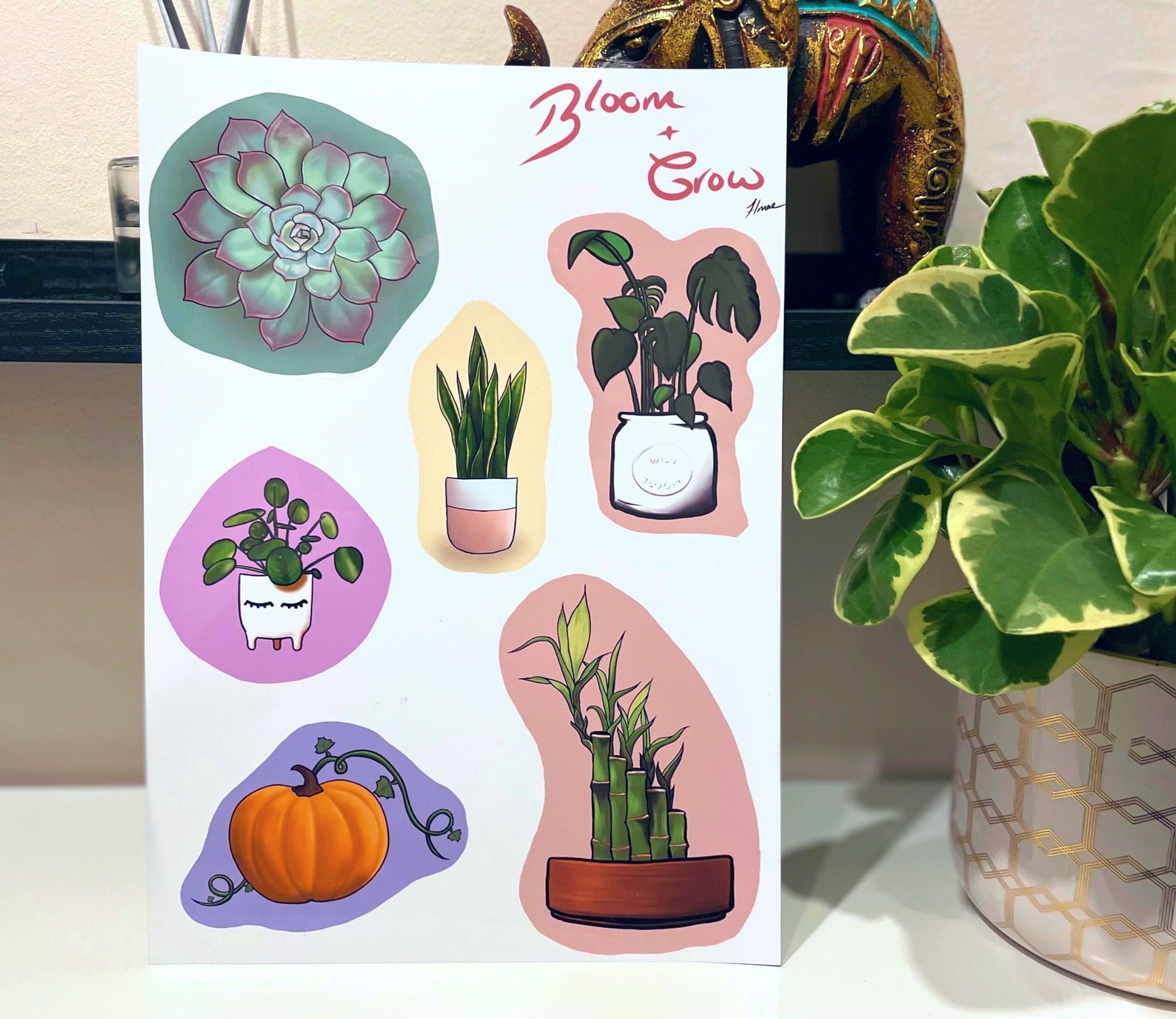 Plant Lover Sticker Set, Vinyl Sticker Sheet, Indoor Plants, Vinyl ...