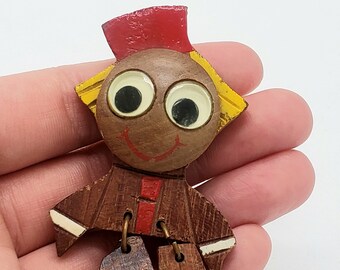 Wood Brooch | Etsy