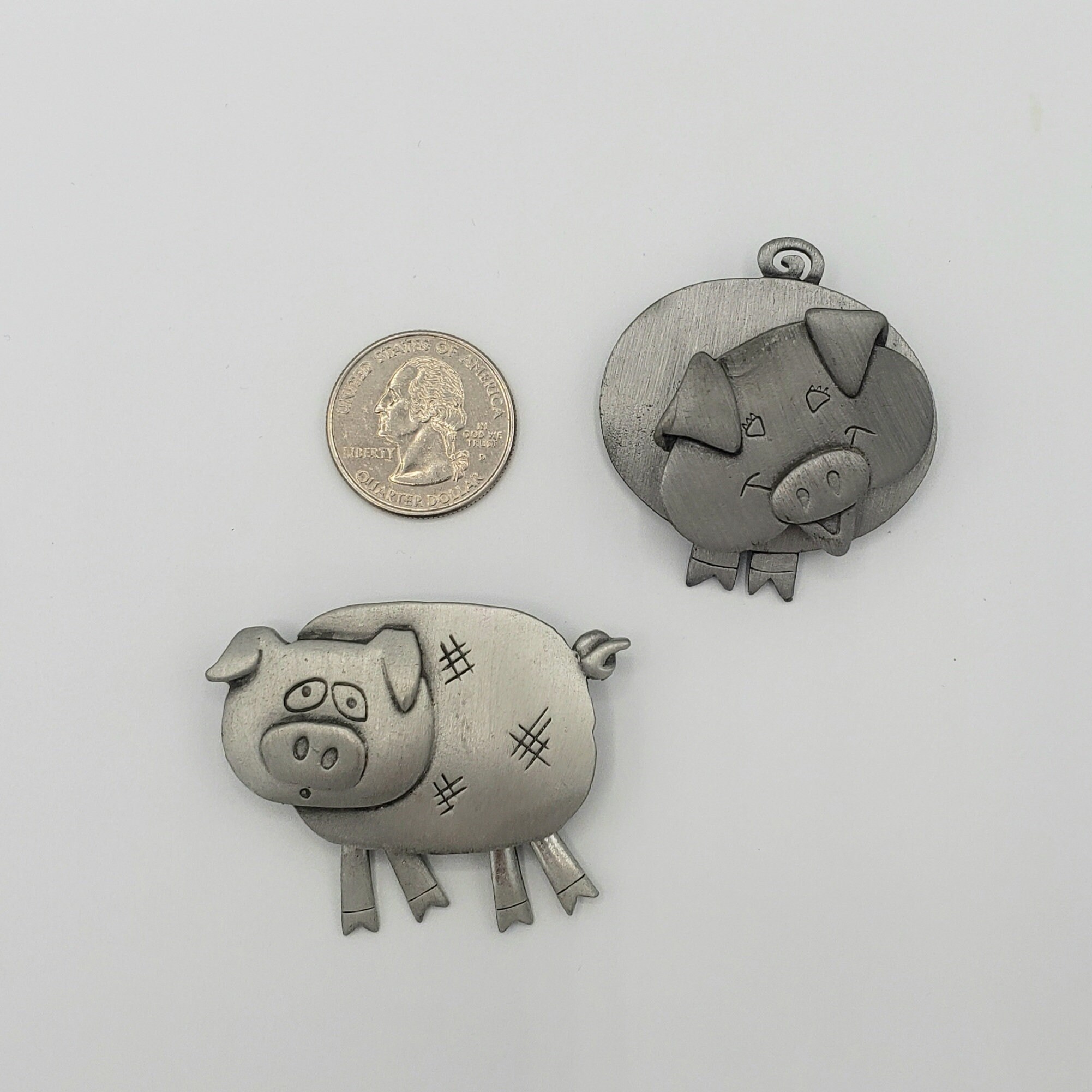 WIGGLING PIG PINS Two Little Piggies Pin Set J.J. Pig - Etsy