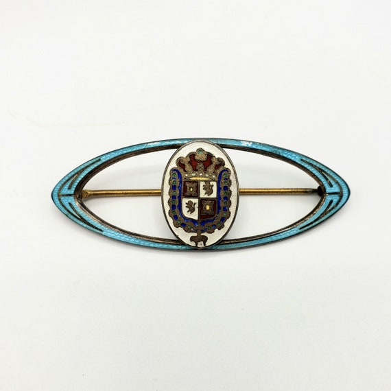 VICTORIAN Sterling and Guillouche Crest Coat of Arms … - Gem