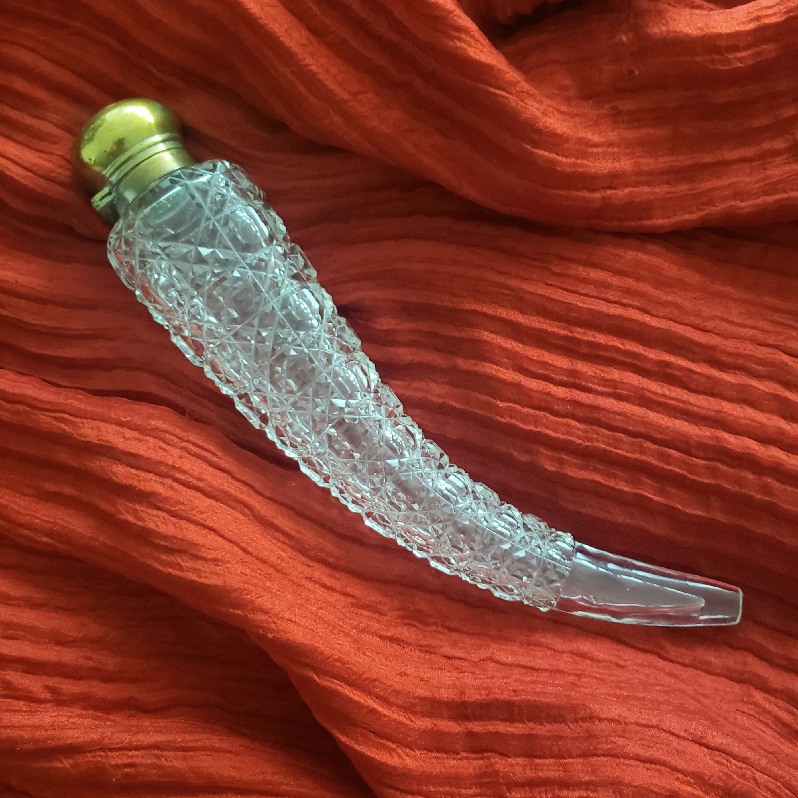 19th Century Victorian Cut Glass Horn-Shaped Scent or Perfume | Etsy
