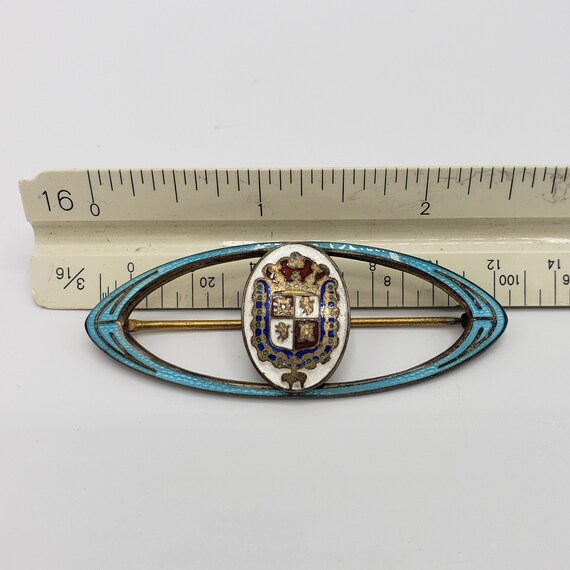 VICTORIAN Sterling and Guillouche Crest Coat of Arms … - Gem