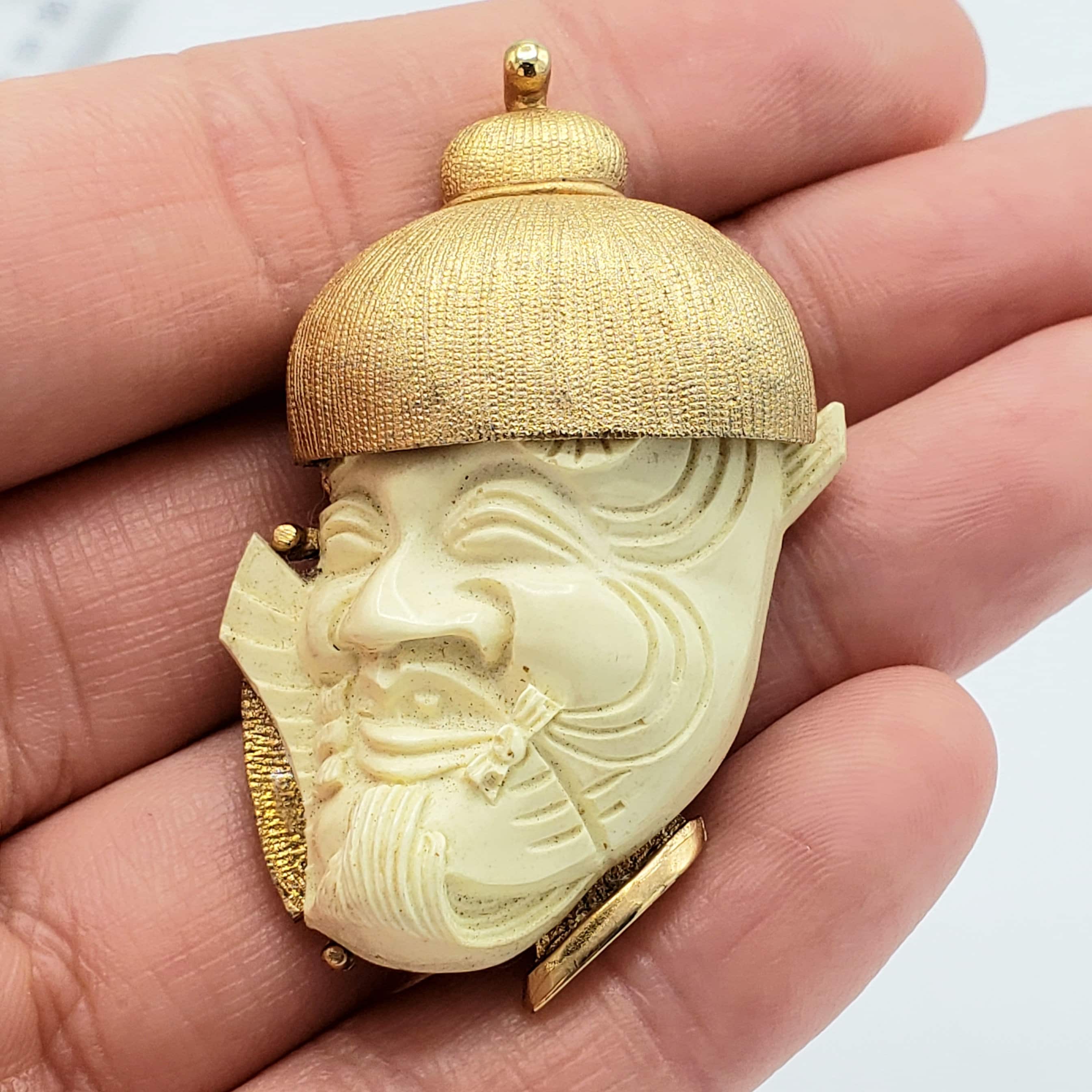 SELRO Samurai Noh Mask Brooch Selro Selini Devil Face Brooch Selro ...