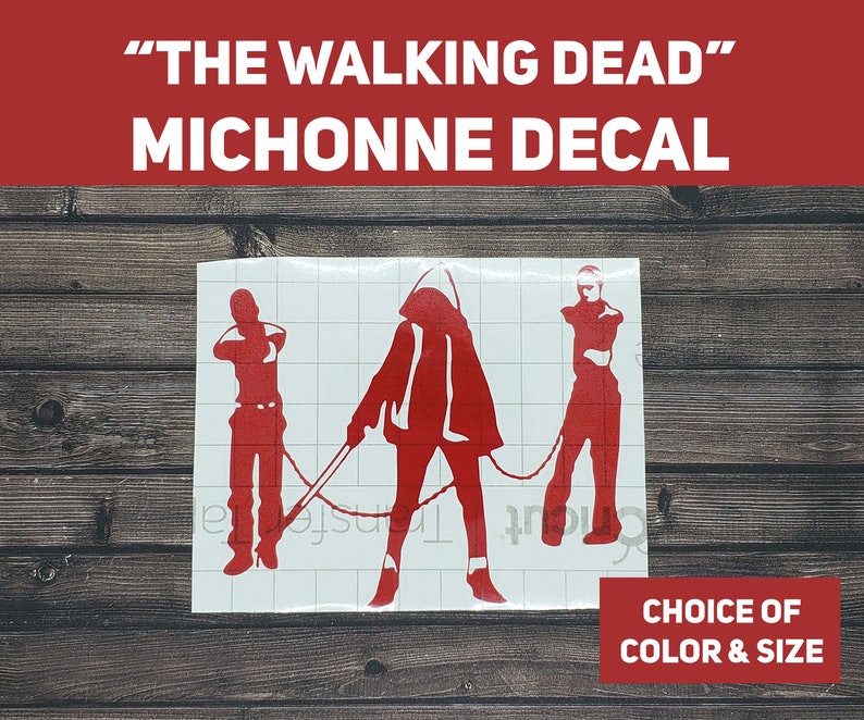 TWD Michonne Decal Sticker With Walkers, Choice of Color and Size ...