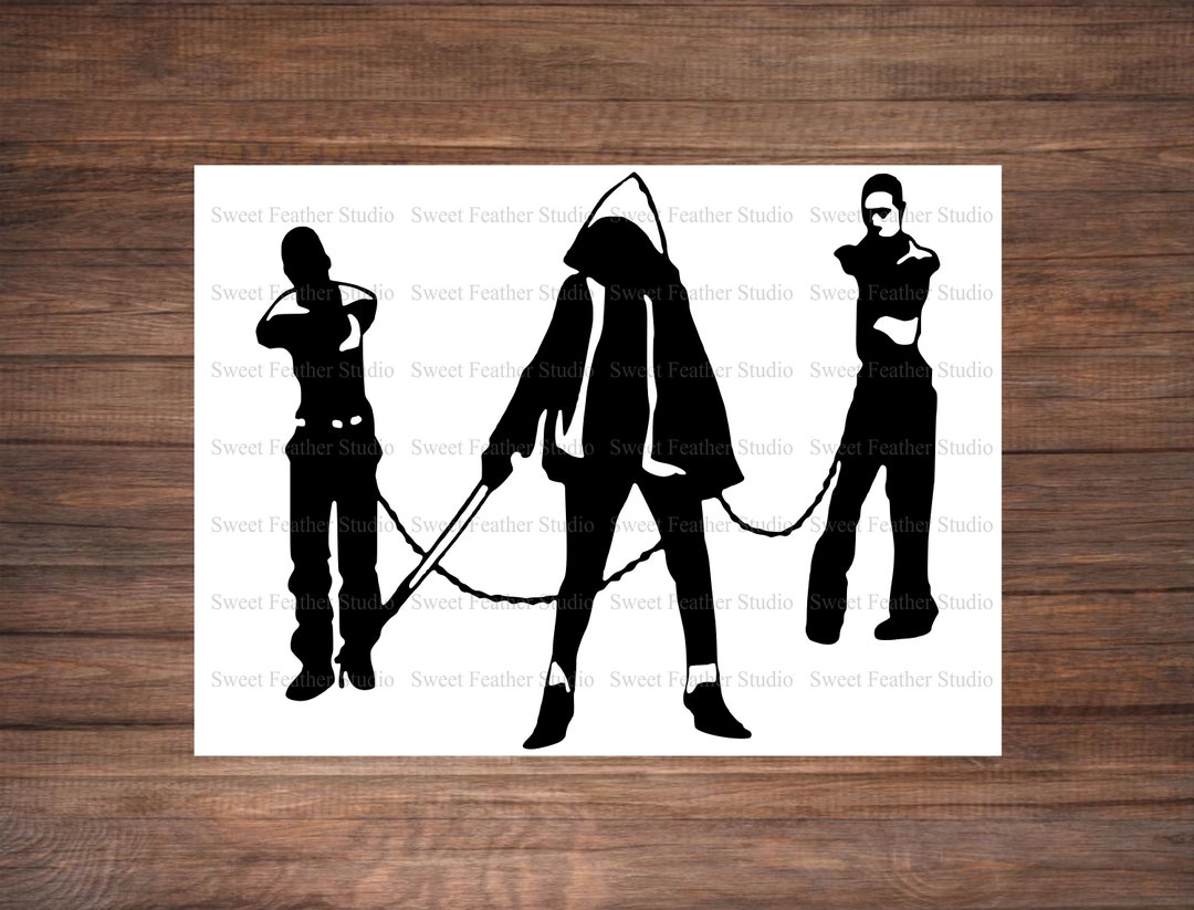 TWD Michonne Decal Sticker With Walkers, Choice of Color and Size ...