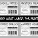 Meat Labels Halloween Pranks Fake Food Labels Funny Food | Etsy