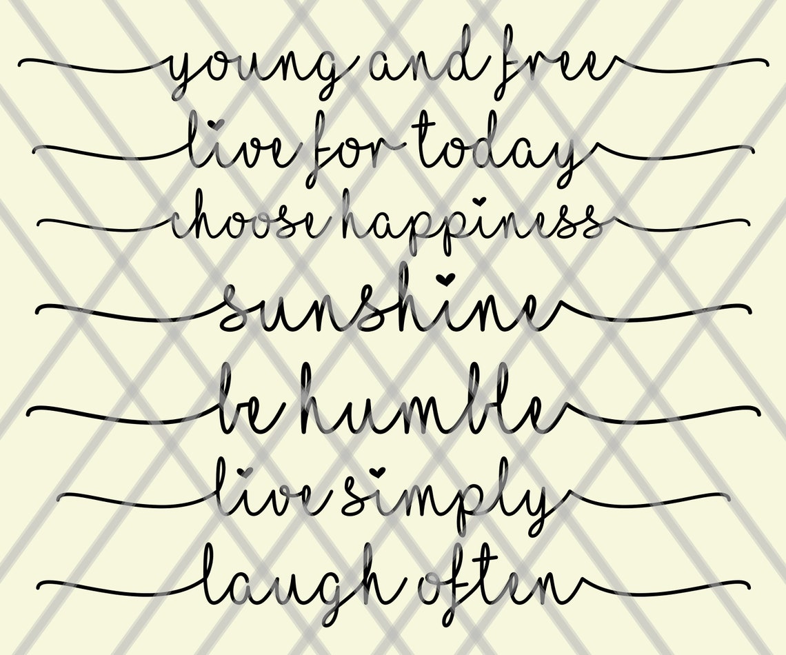 SVG Bundle 25 Positive Quotes in a Cursive Font for - Etsy