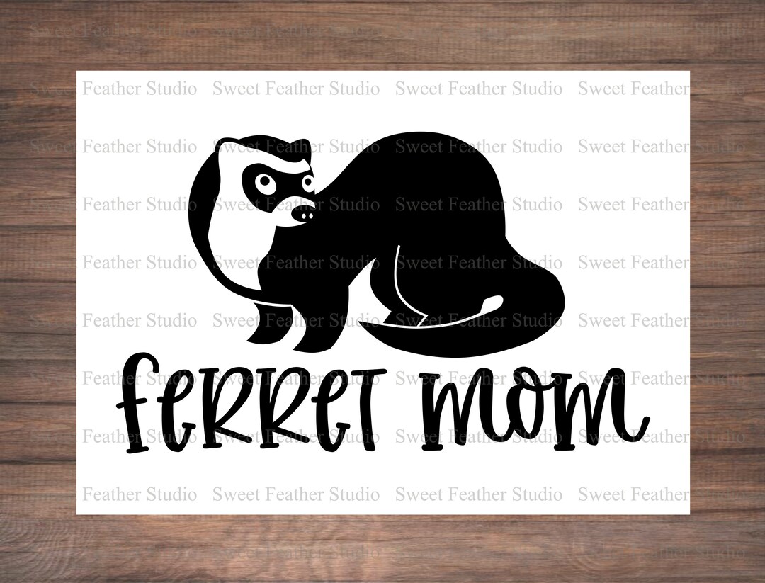Ferret Mom Decal Sticker - Car Decal, Vinyl Sticker, Choice of Color ...