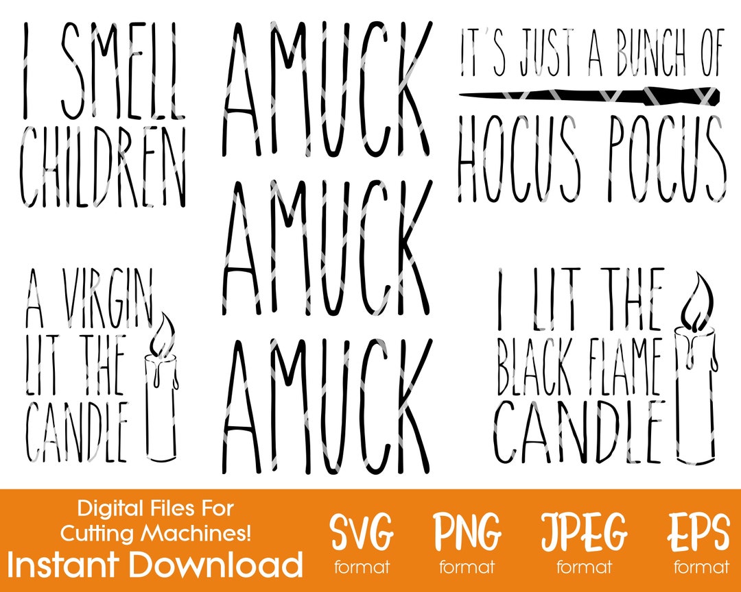 5 Hocus Pocus Quotes SVG - for Cutting Machines - Etsy