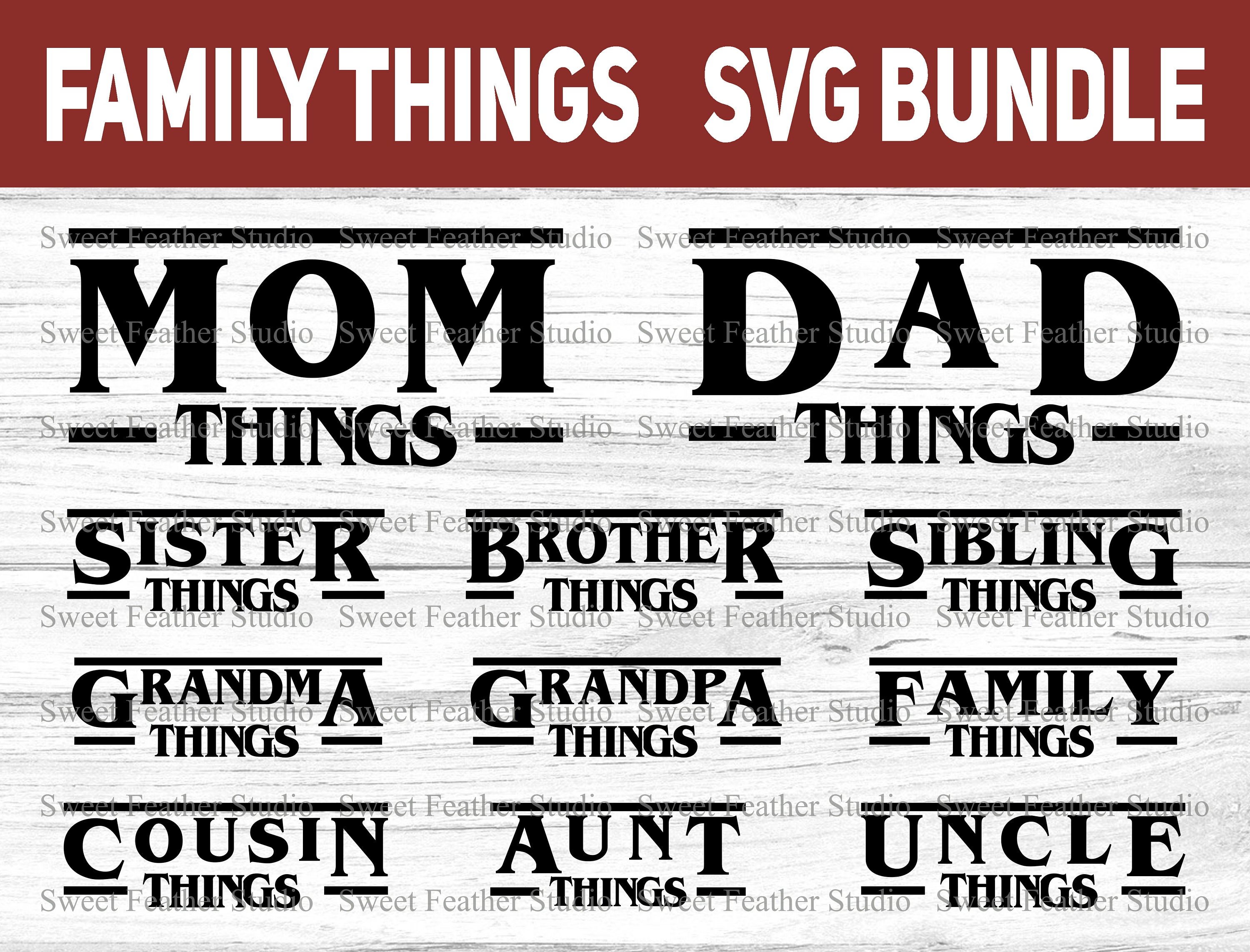 Mom Things Dad Things Family Things SVG Bundle 11 Designs - Etsy