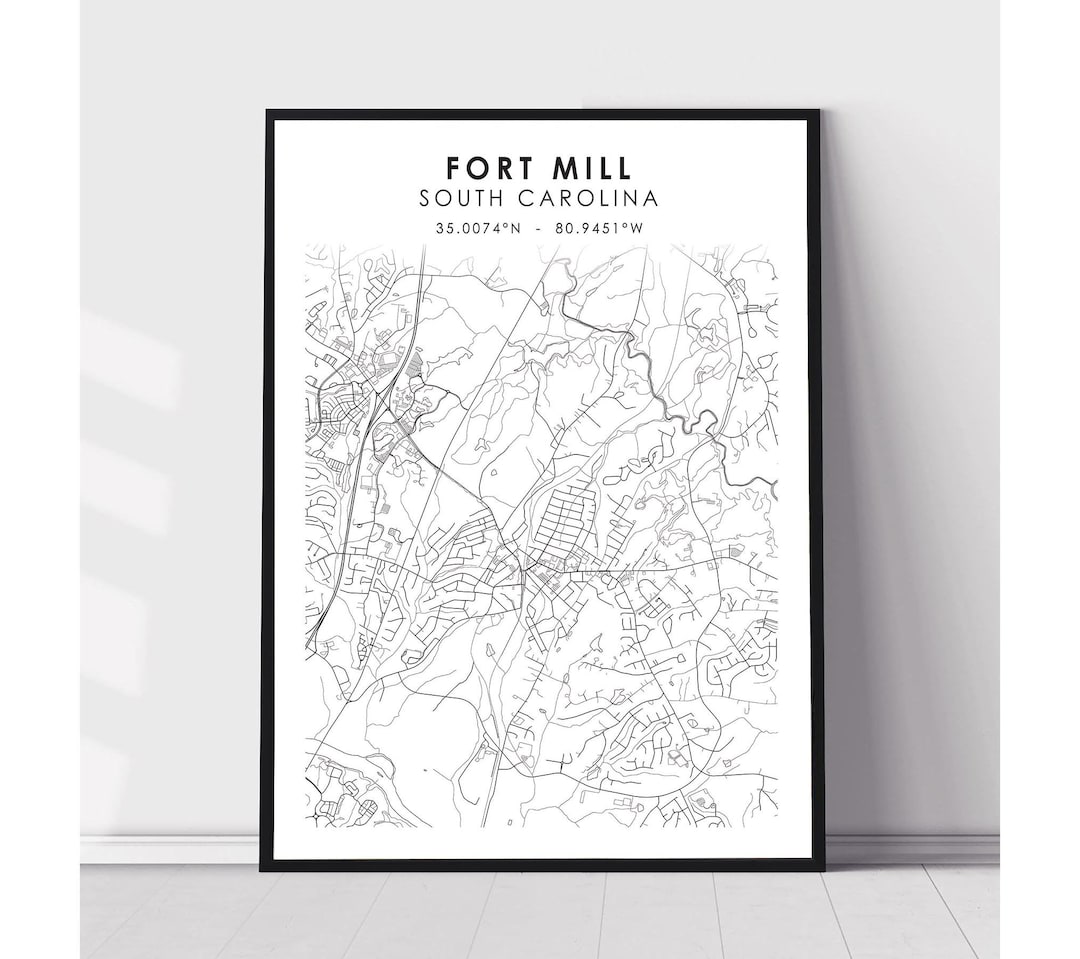 Fort Mill Map Print | Fort Mill South Carolina Map Print | Fort Mill ...