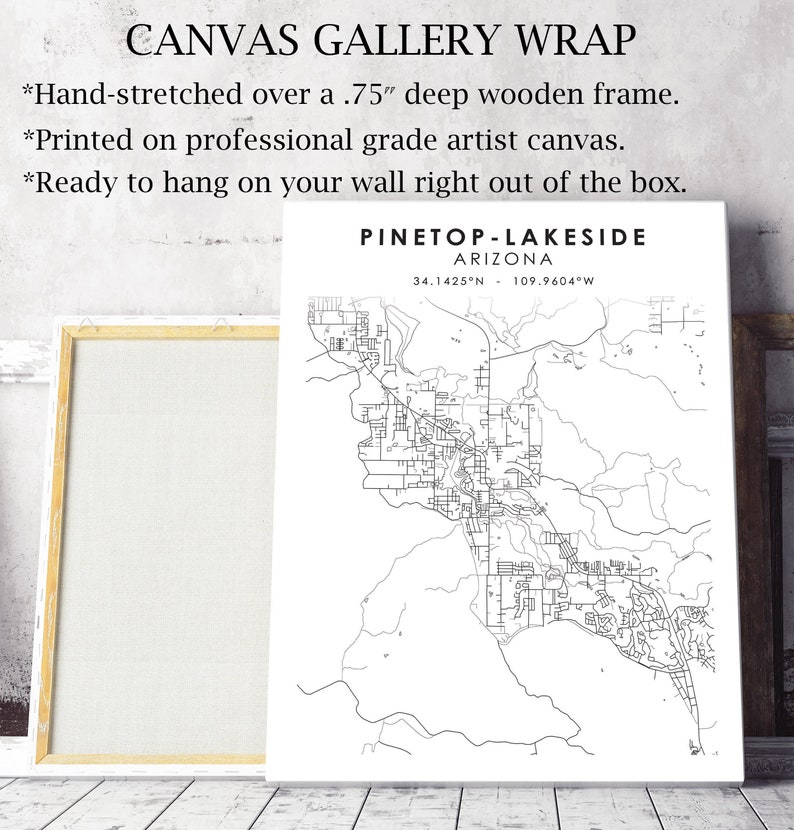 Pinetop Lakeside Map Print Pinetop Lakeside Arizona Map - Etsy