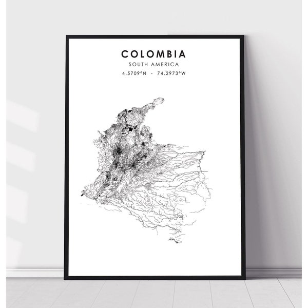 Colombia Map - Etsy