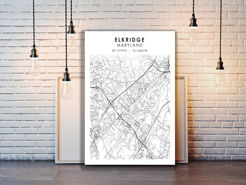 Elkridge Map Print Elkridge Maryland Map Print Elkridge - Etsy