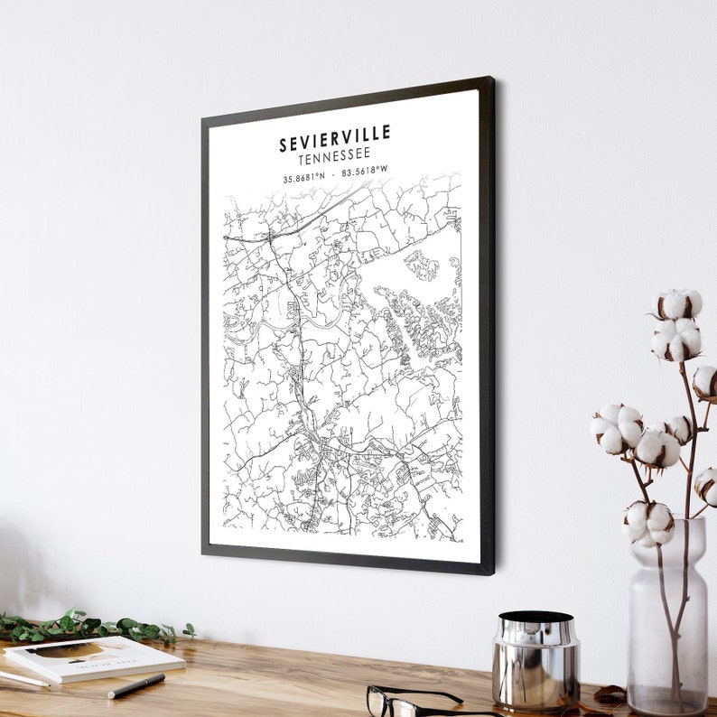 Sevierville City Map Print | Sevierville Tennessee Map Print ...