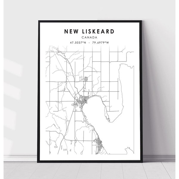 New Liskeard Map Art - Etsy Canada