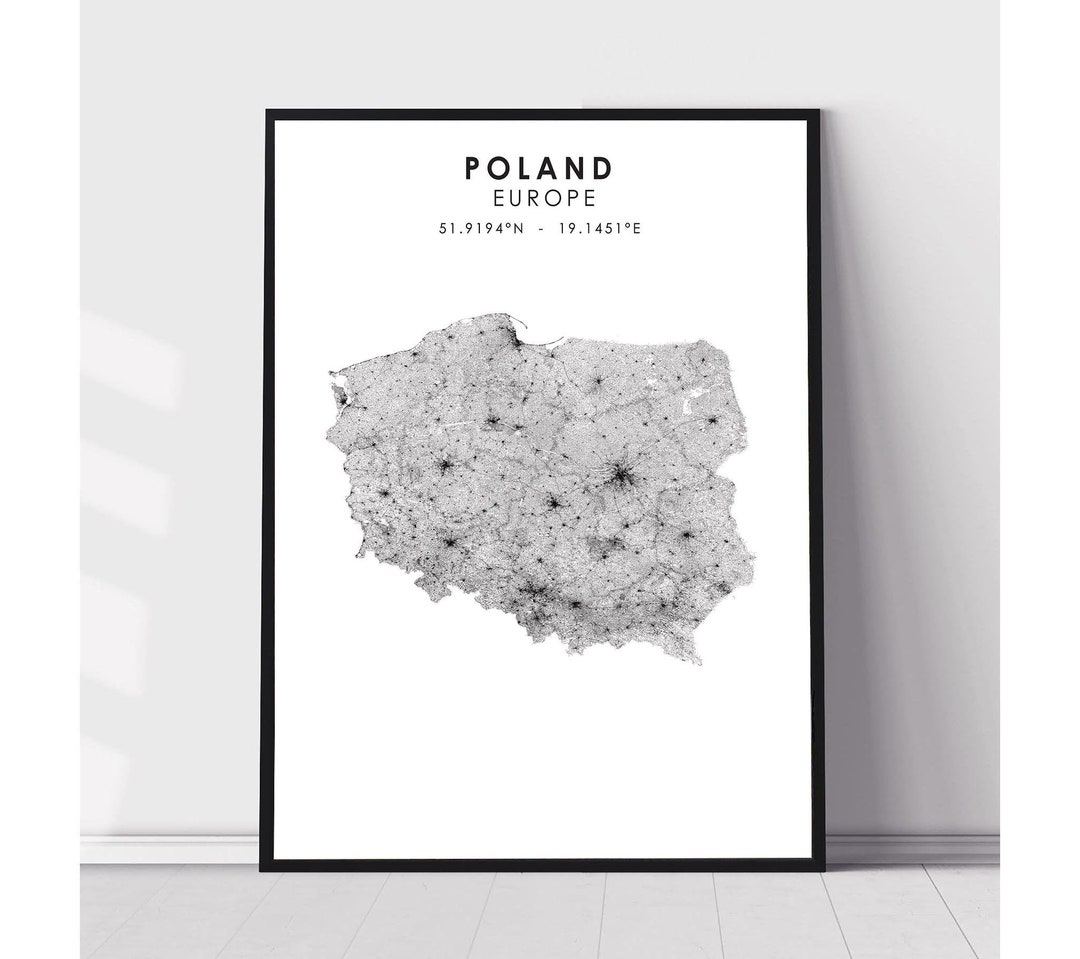 Poland Map Print | Poland Map Print | Poland Map Decor Canvas Print - Etsy
