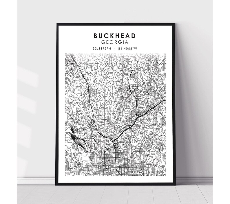 Buckhead Map Print | Buckhead Georgia Map Print | Buckhead Georgia Map ...
