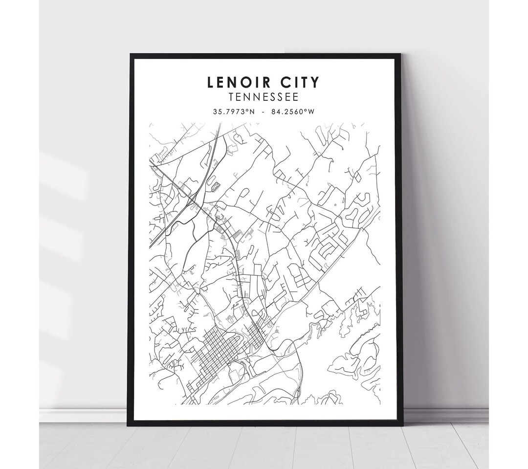 Lenoir City Map Print | Lenoir City Tennessee Map Print | Lenoir City ...
