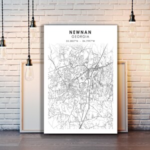 Newnan Map Print | Newnan Georgia Map Print | Newnan Georgia Map Decor ...