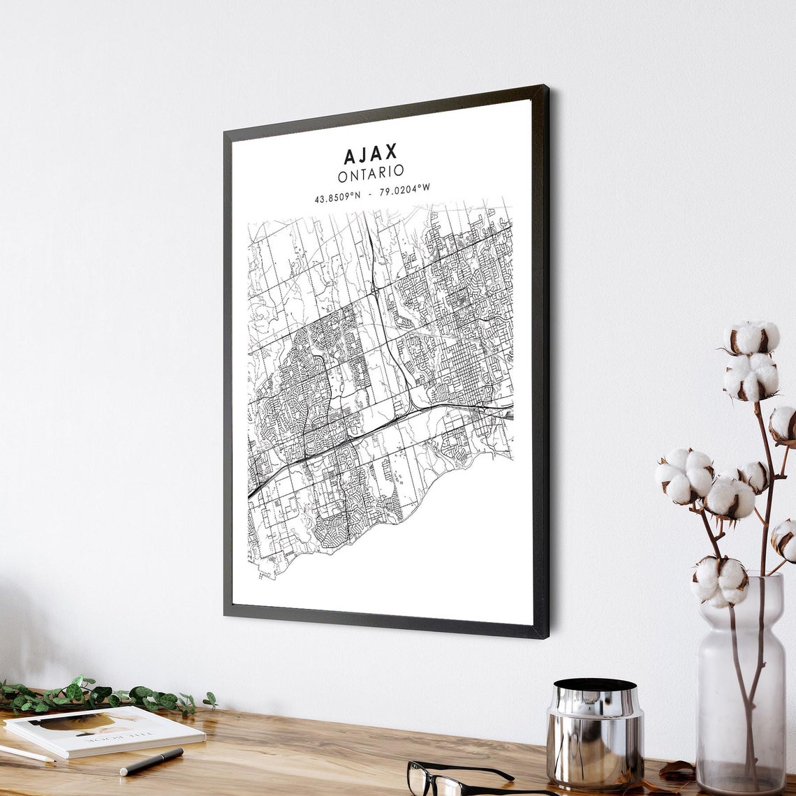 Ajax City Map Print | Ajax Ontario Map Print | Ajax Ontario Map Decor ...