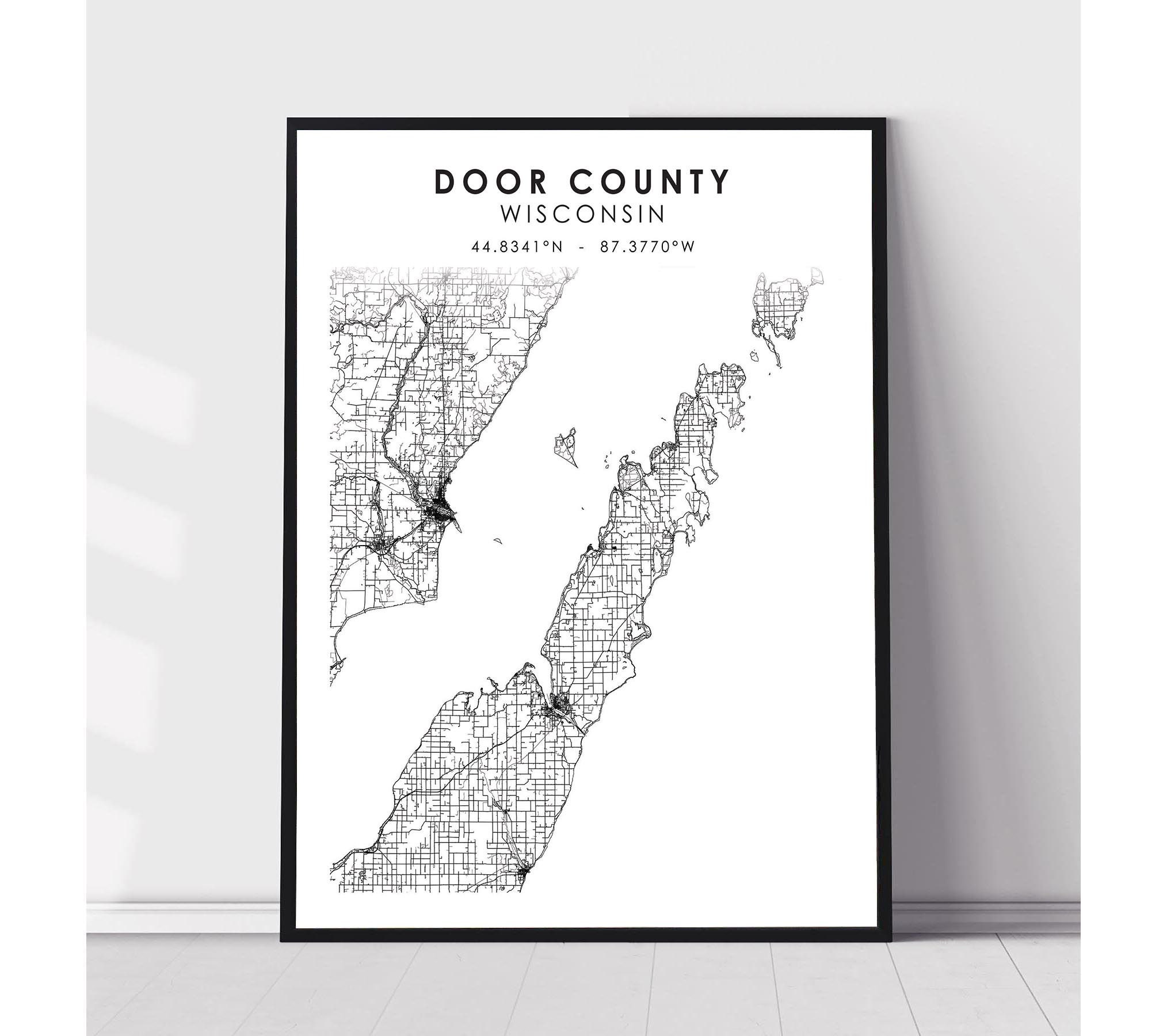 Door County Map Printable Amazon.com: Door County Peninsula Wisconsin